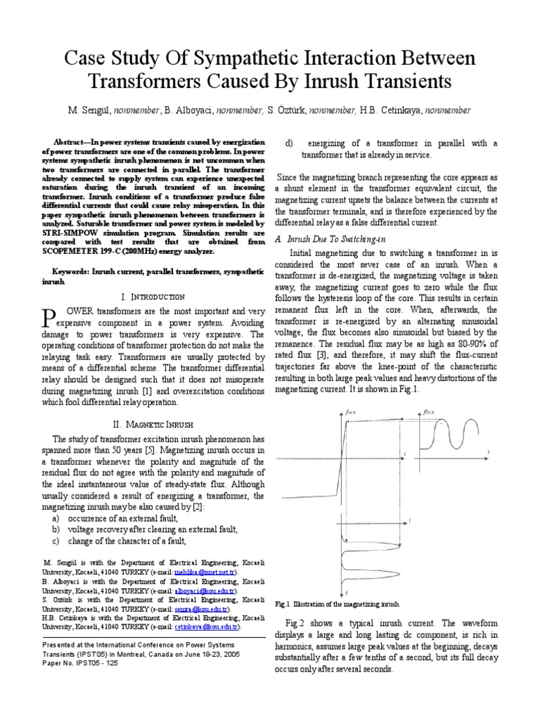Inrush Simpatico PDF | PDF | Harmonic Analysis | Transformer
