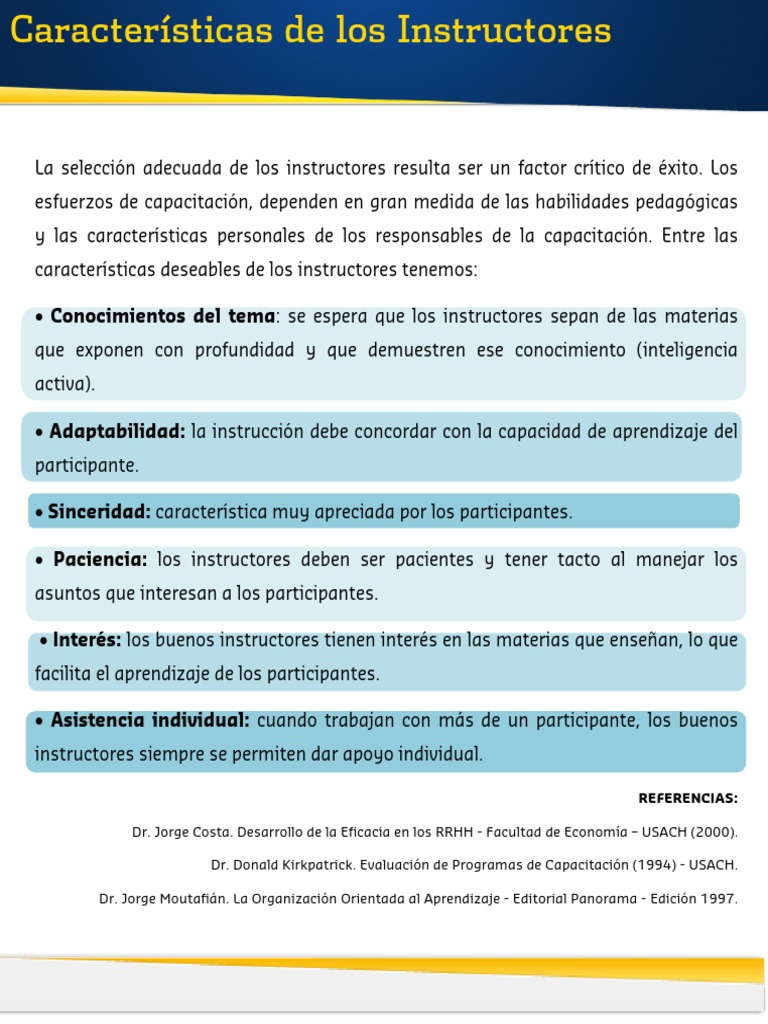 Caracteristicas Instructores | PDF