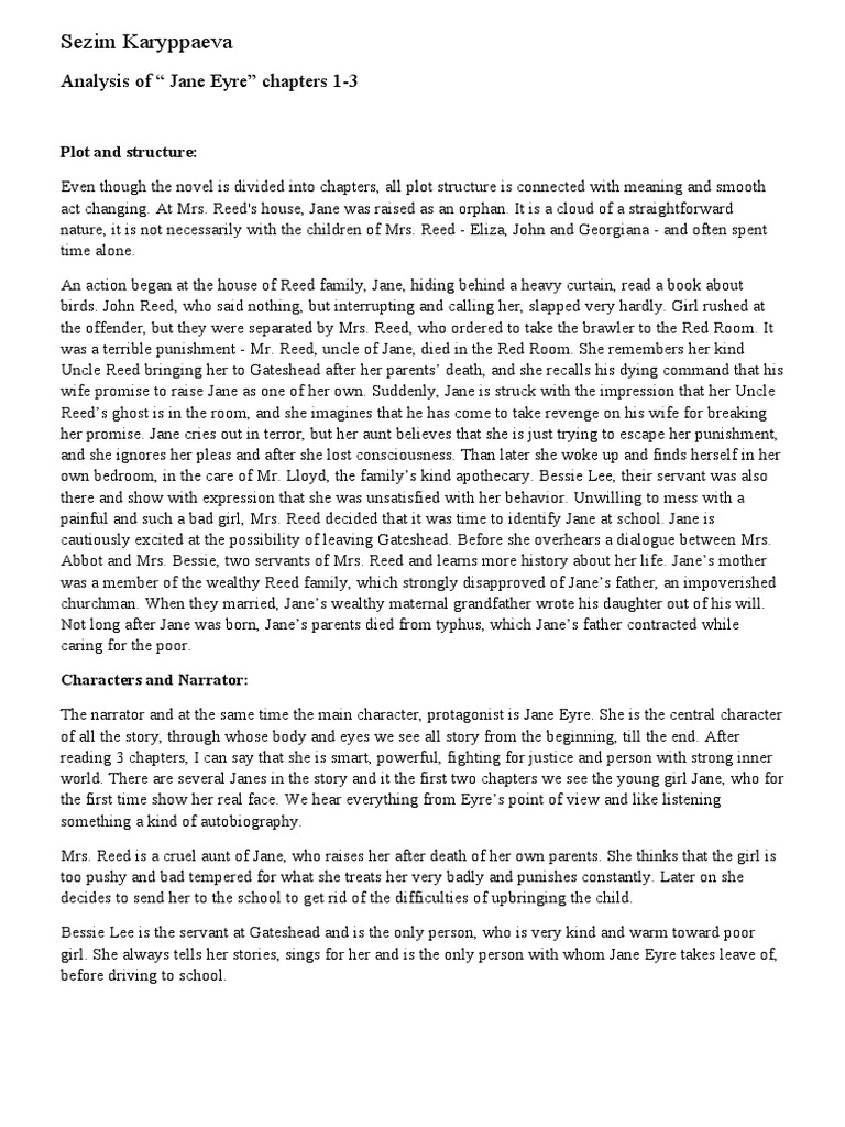 Analysis Jane Eyre 123 | PDF | Jane Eyre