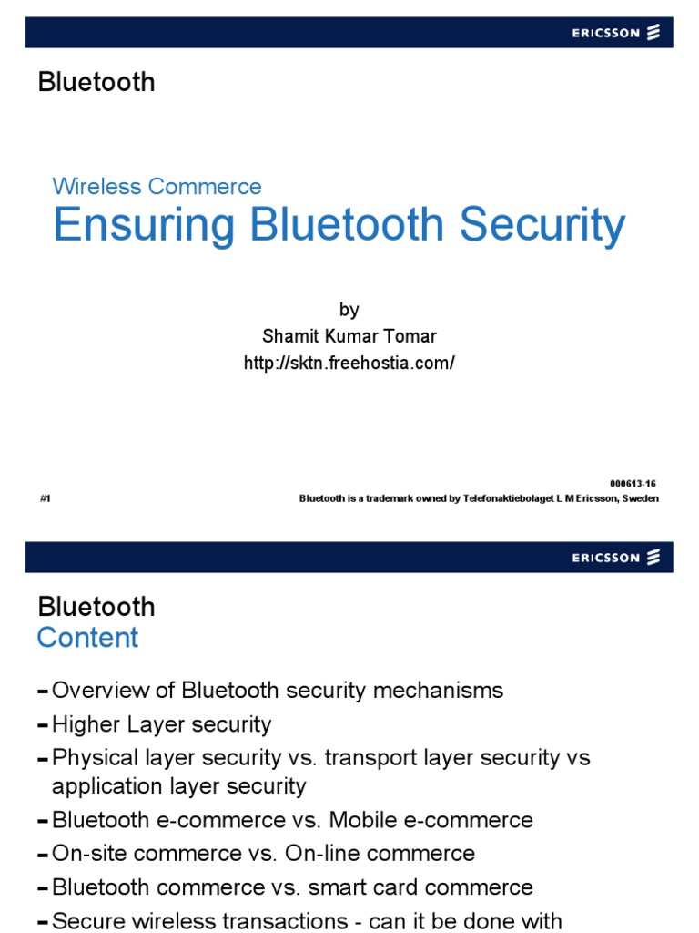 Ensuring Bluetooth Security | PDF | Bluetooth | Authentication
