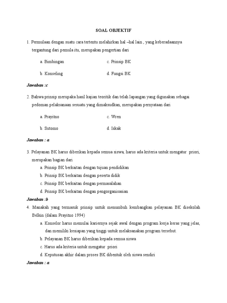 Soal BK Pertemuan 10 | PDF