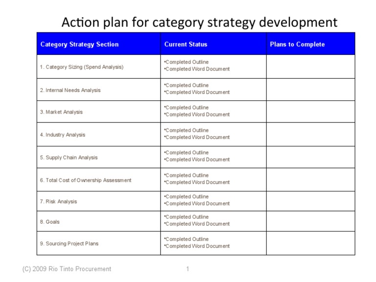 Category Strategy Development Action Plan | PDF