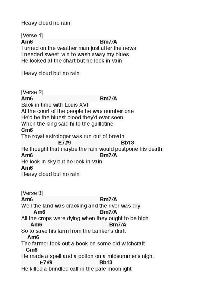 No Rain Guitar Chords