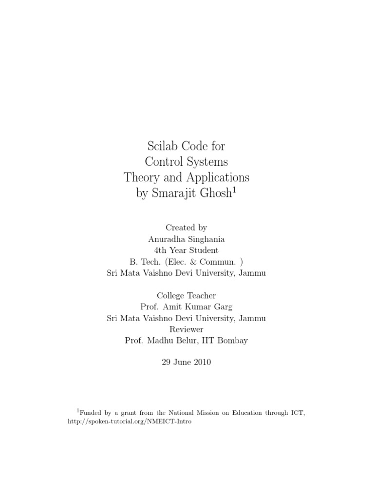 Control Systems Applications in Scilab | PDF | Signal Processing ...