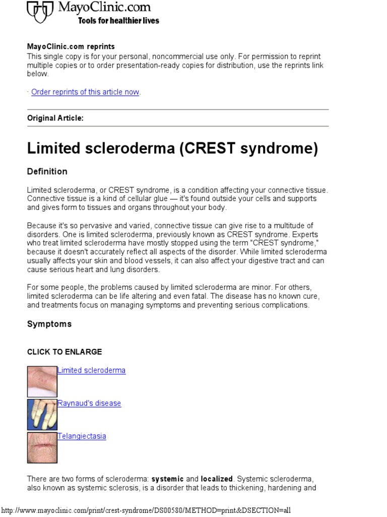 Crest Syndrome | PDF | Esophagus | Lung