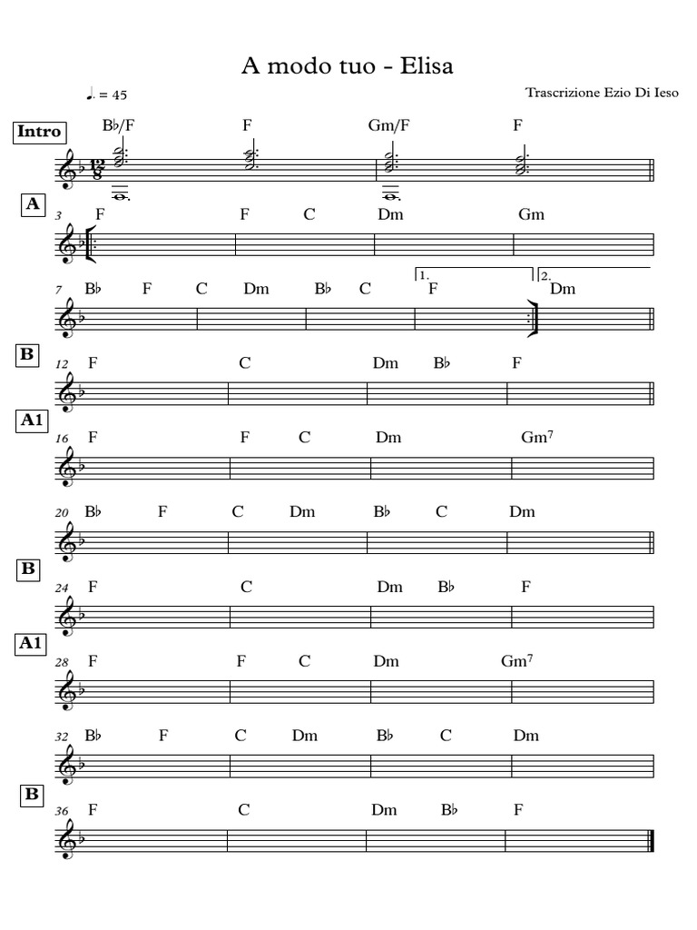 A Modo Tuo - Elisa PDF | PDF
