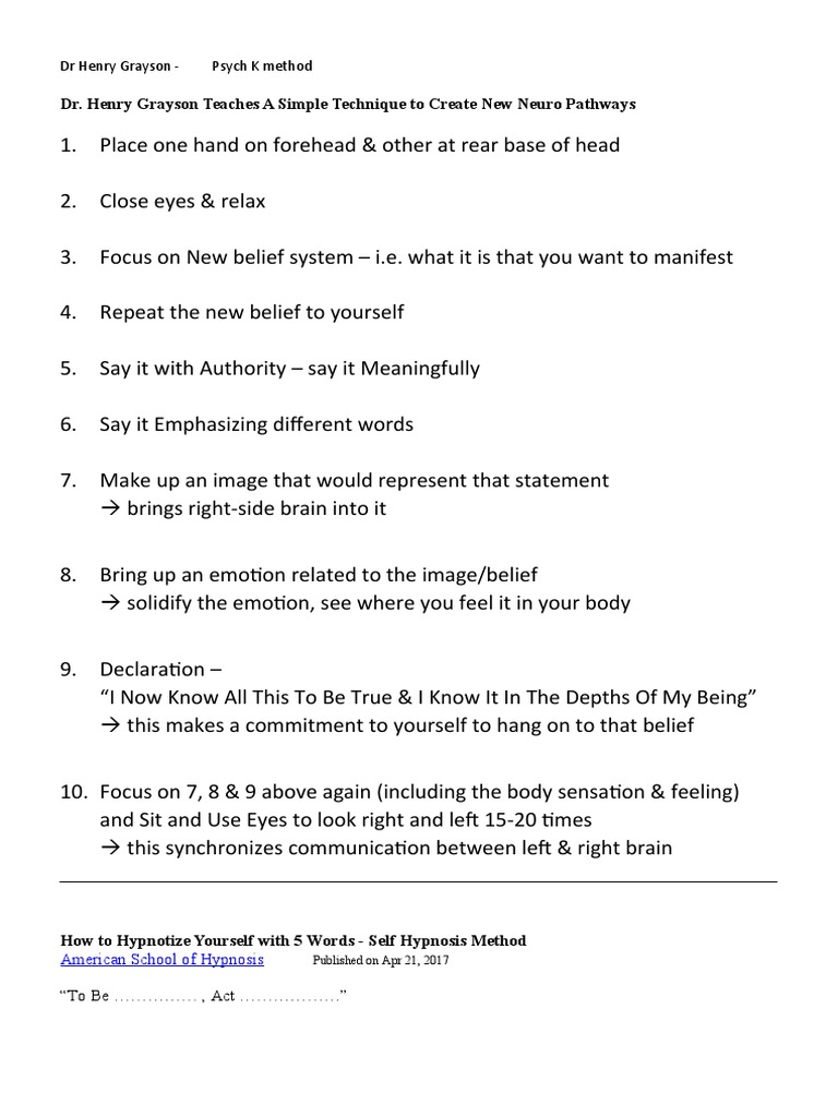 Psych K Instructions DR Henry Grayson | PDF