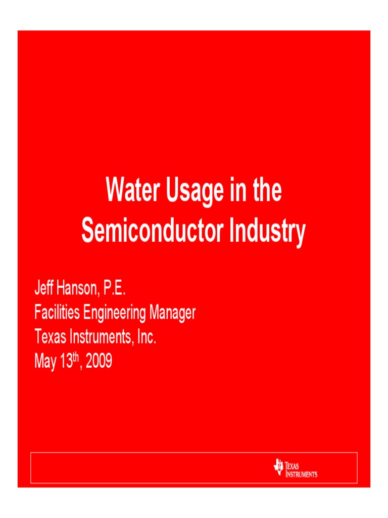 Water Usage in The Semiconductor Industry | PDF | Sustainability ...