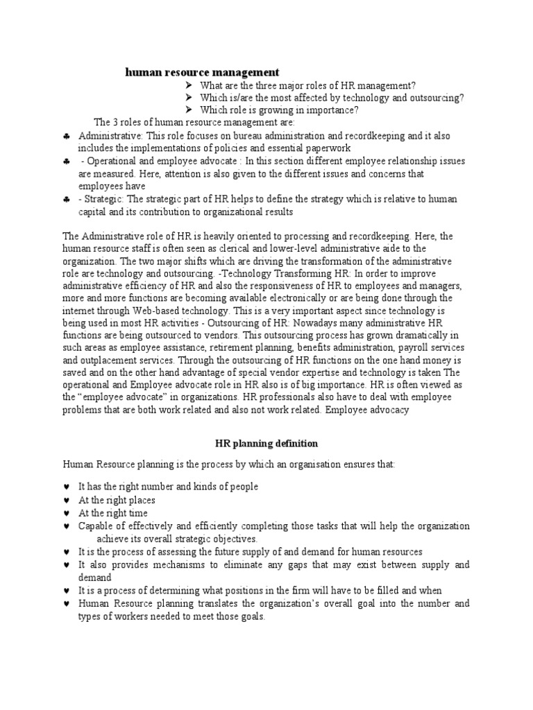 Basic Concepts of Human Resource Management | PDF | Human Resources ...