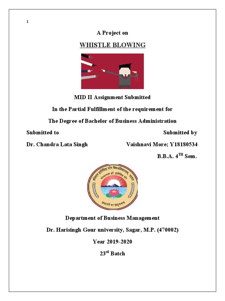 A Project On Whistle Blowing (Business Ethics) | PDF | Whistleblower | Government Information