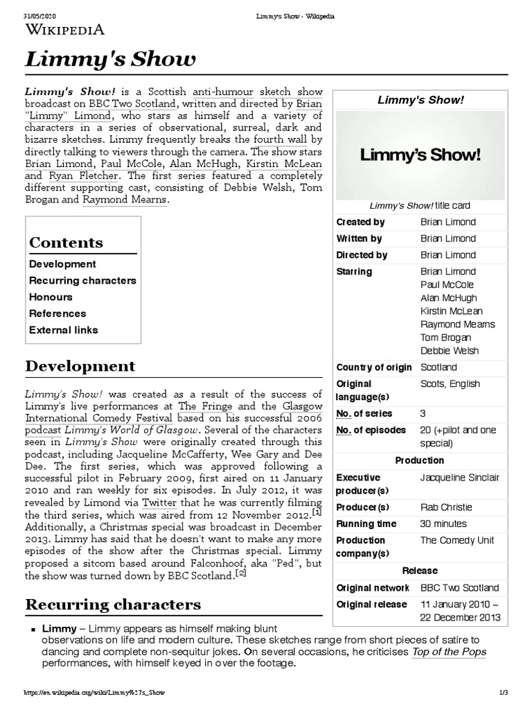Limmy's Show - Wikipedia | PDF