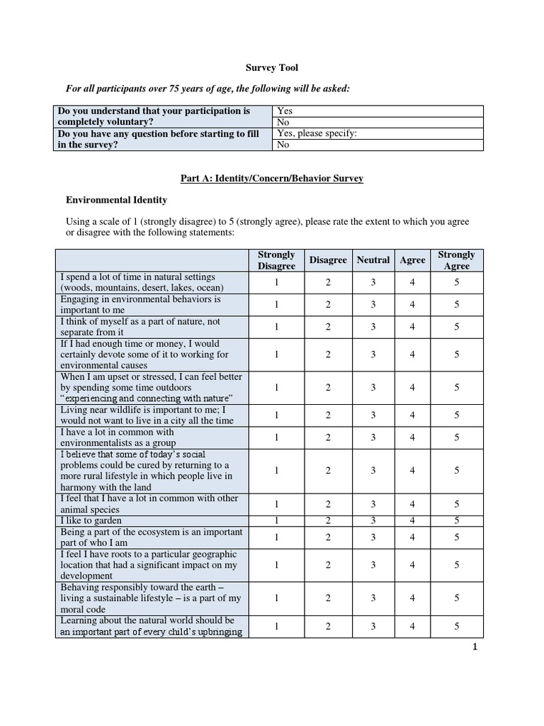 Assessing Environmental Identity, Concern, and Childhood Experiences in ...
