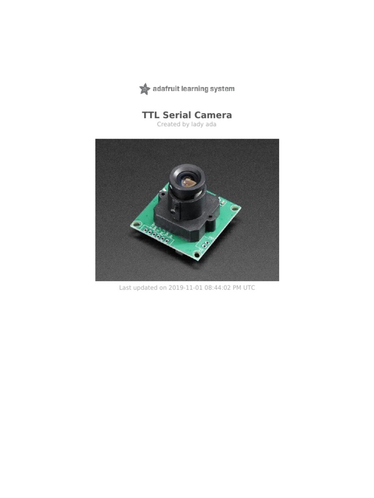Ttl Serial Camera Created By Lady Ada Pdf Computer File File System 