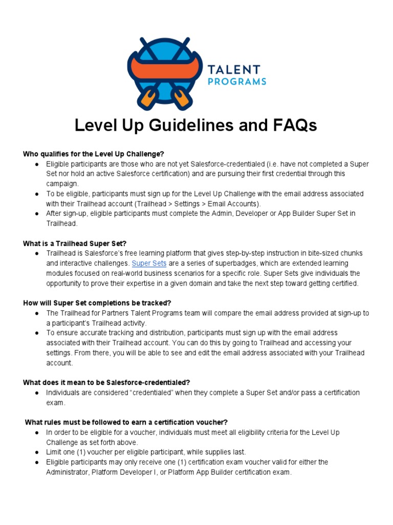 Level Up Challenge FAQs | PDF | Professional Certification | Behavior ...