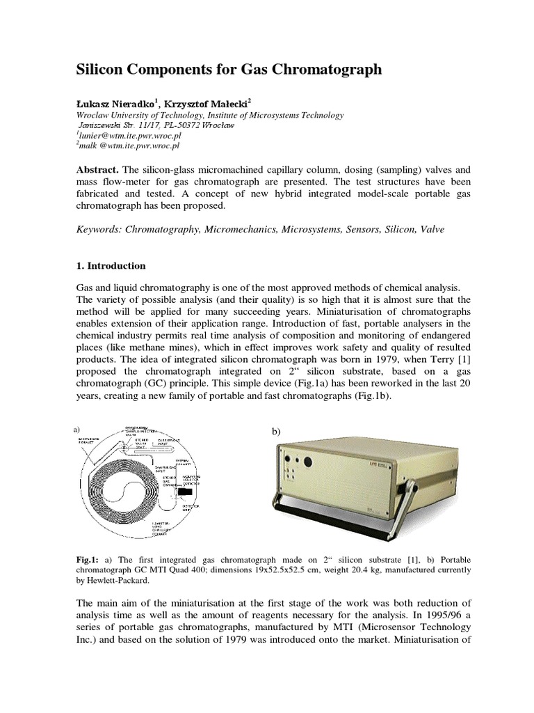 Silicon Components For Gas Chromatograph: Łukasz Nieradko, Krzysztof ...