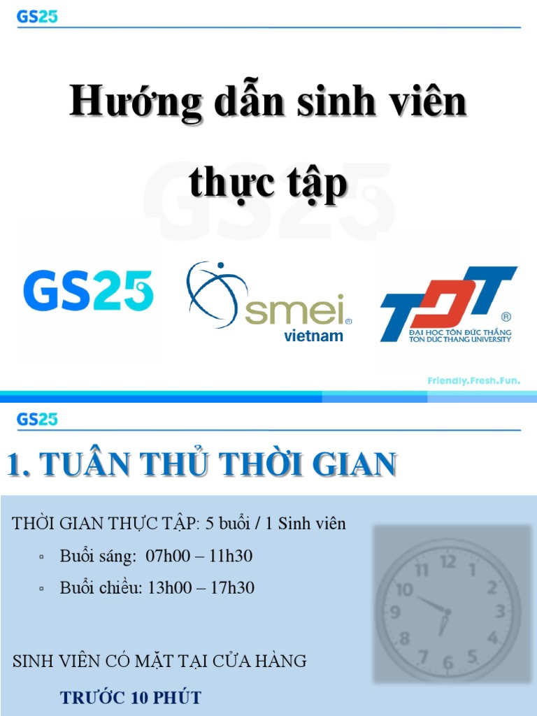 HƯỚNG DẪN THỰC TẬP TẠI GS25 | PDF
