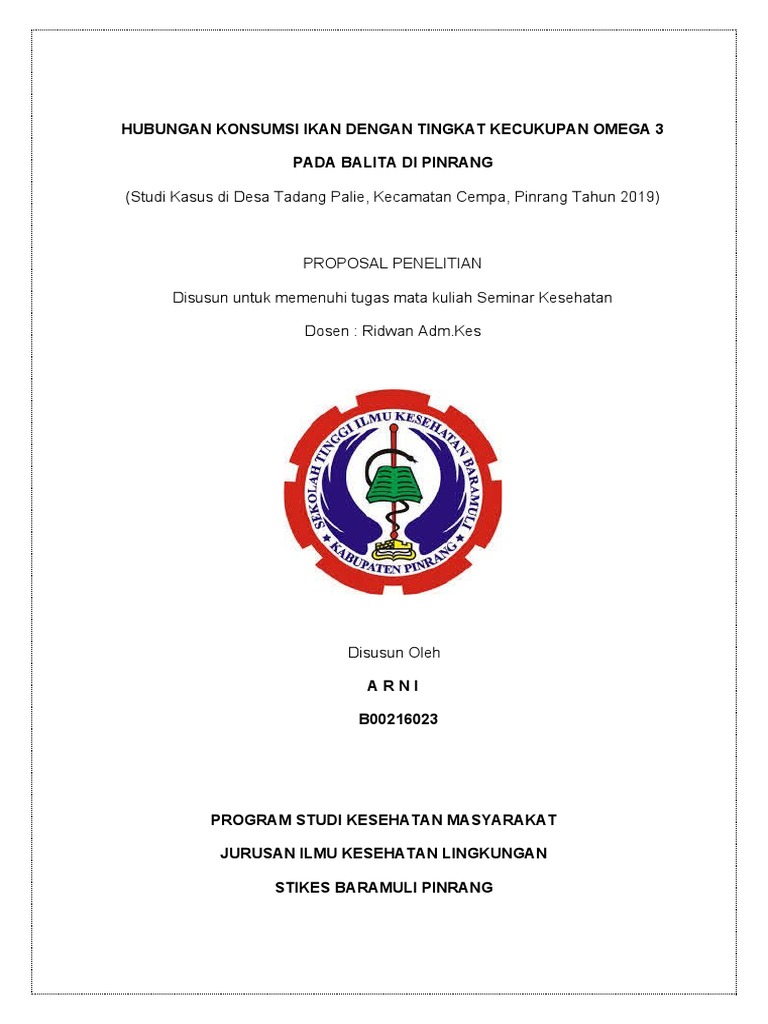 Judul yang tepat untuk dokumen tersebut adalah: "Hubungan Konsumsi Ikan dengan Tingkat Kecukupan ...