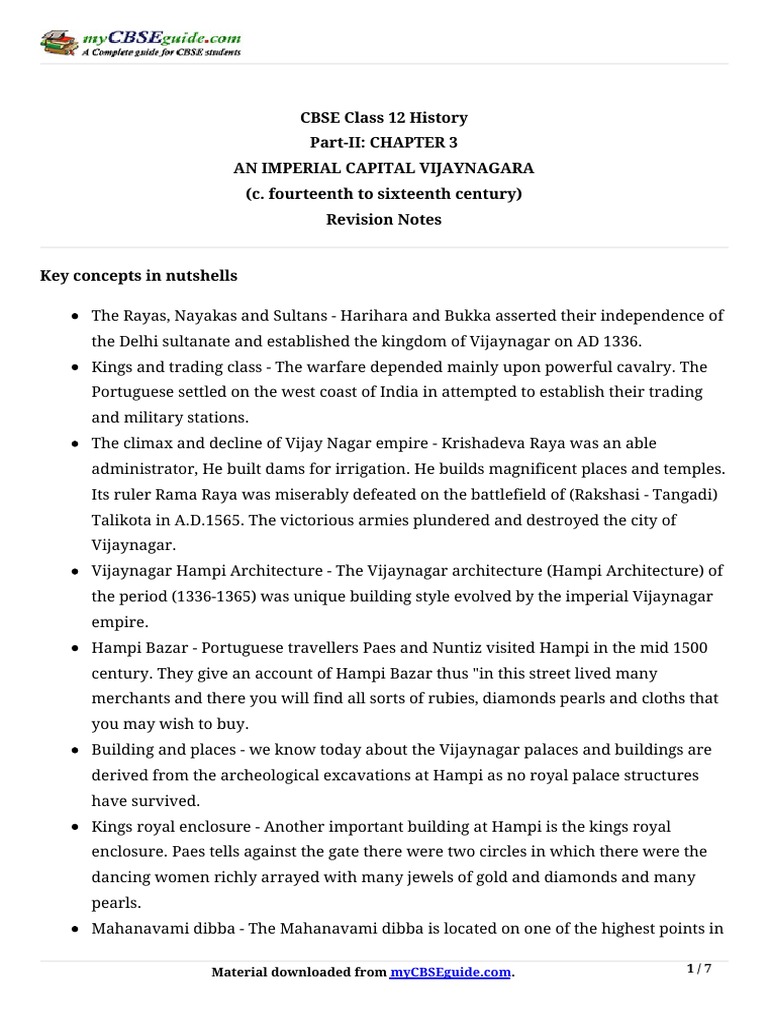 CBSE Class 12 History Part-II: CHAPTER 3 An Imperial Capital ...