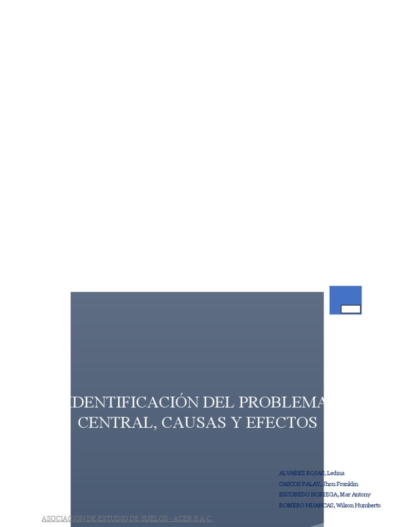 Identificación Del Problema Central, Causas y Efectos y de Los ...