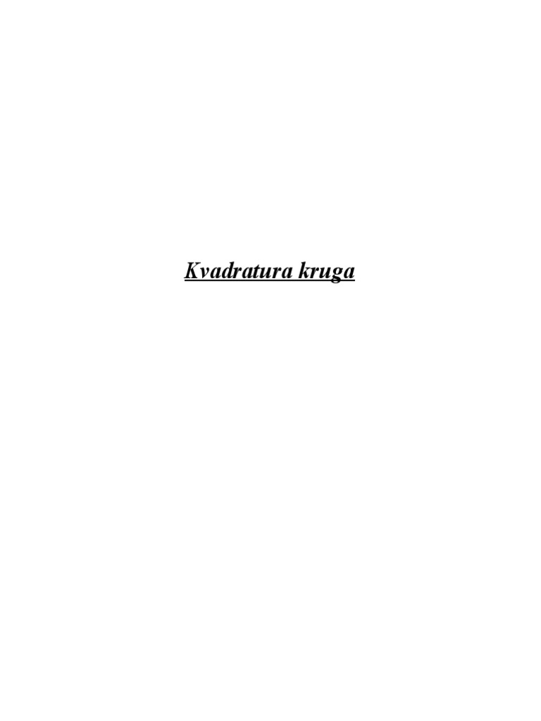 Kvadratura Kruga | PDF