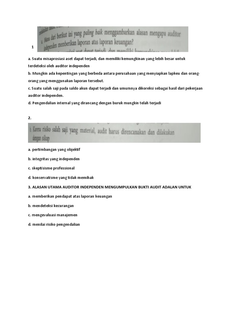 Soal Tanggung Jawab Dan Tujuan Audit | PDF