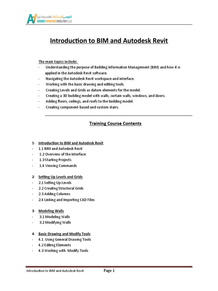 Introduction To BIM and Autodesk Revit | PDF | Autodesk Revit ...