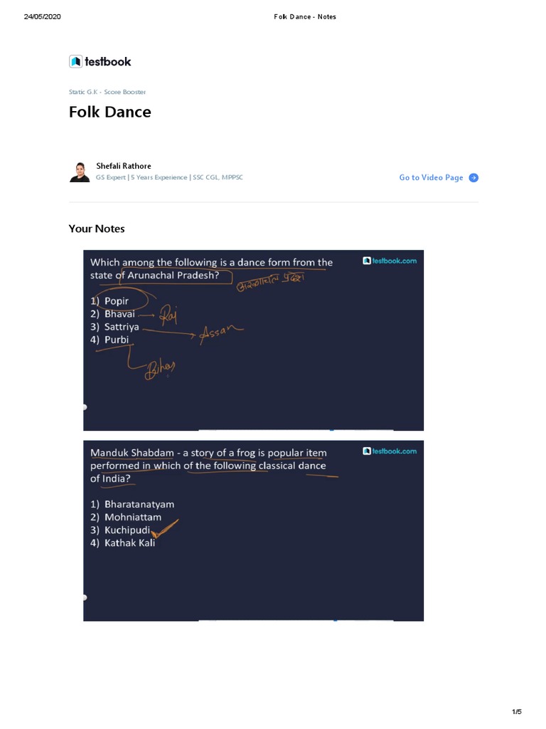 Folk Dance - Notes | PDF