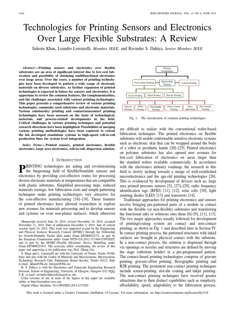 Technologies For Printing Sensors and Electronics Over Large Flexible ...