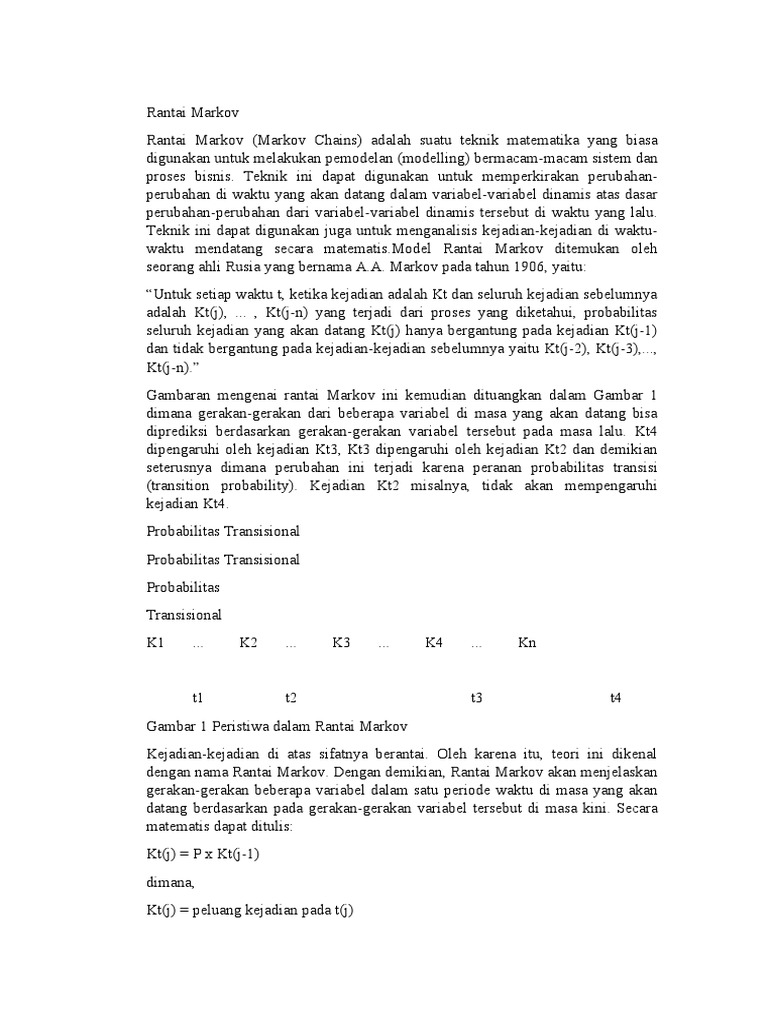 Rantai Markov | PDF | Metode & Bahan Ajar