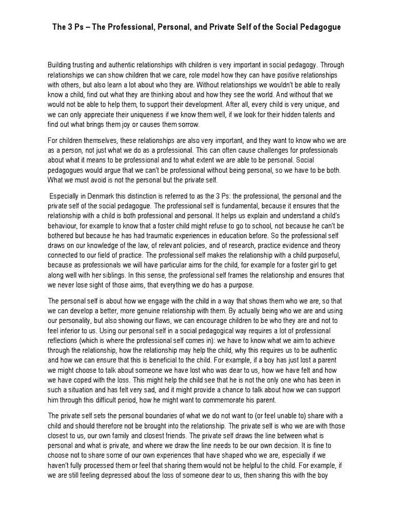 The 3 Ps - The Professional, Personal, and Private Self of The Social ...