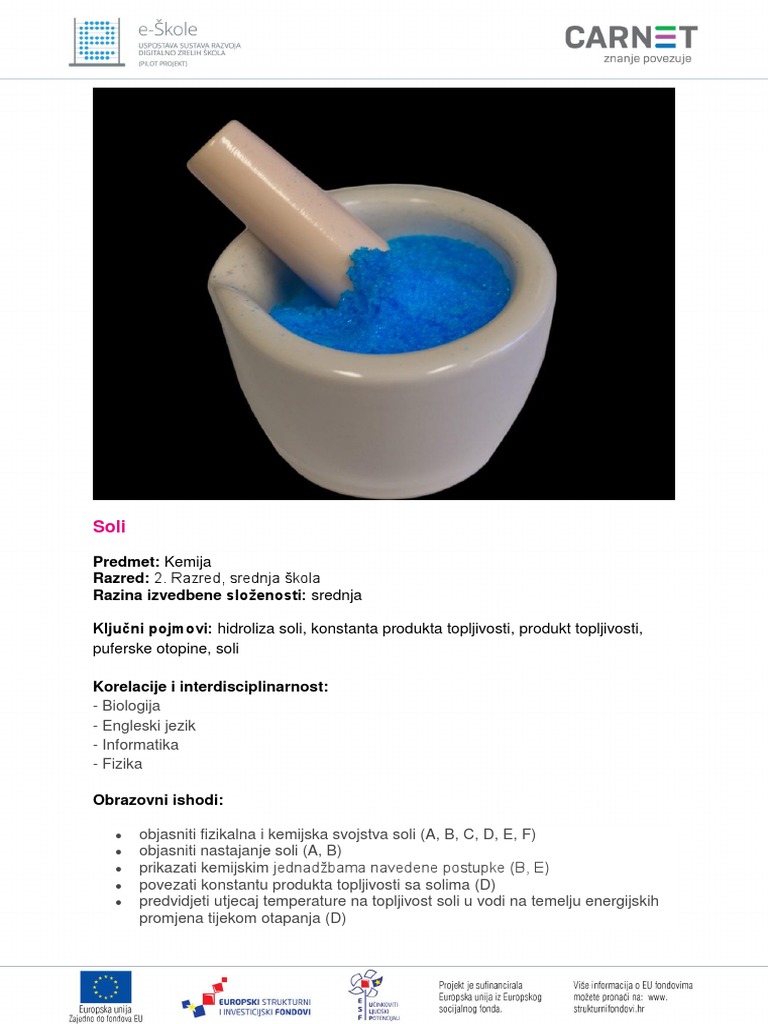 Soli - Kemija? | PDF