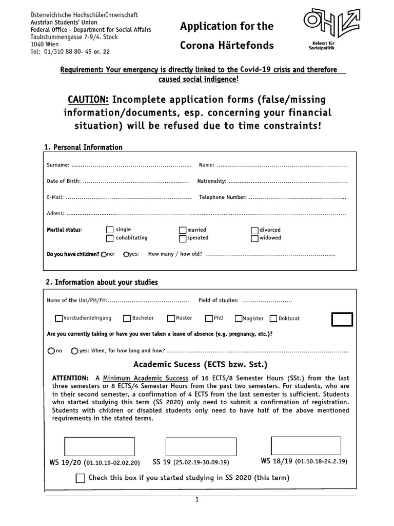 Corona Härtefonds Application Guide | PDF | Alimony | Data