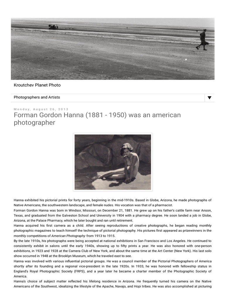 Kroutchev Planet Photo - Forman Gordon Hanna (1881 - 1950) Was An ...