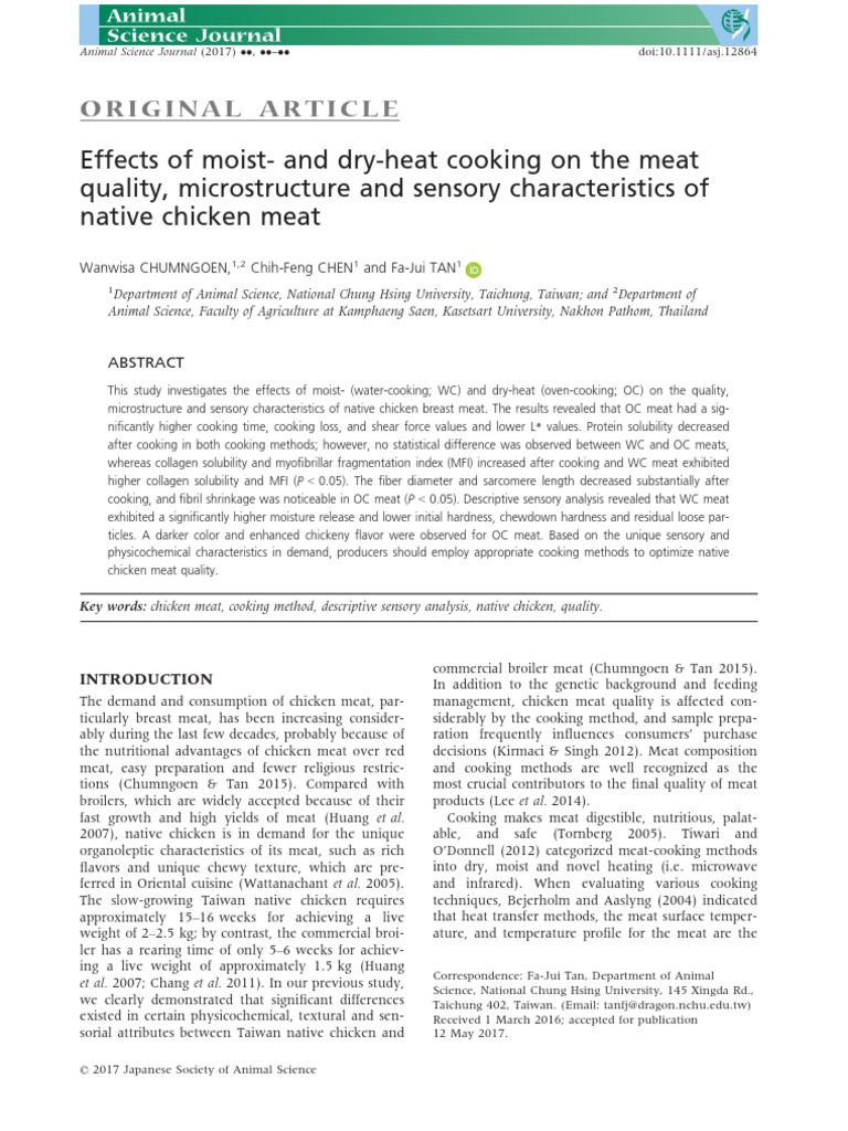 Effects of Moist-And Dry-Heat Cooking On The Meat Quality ...