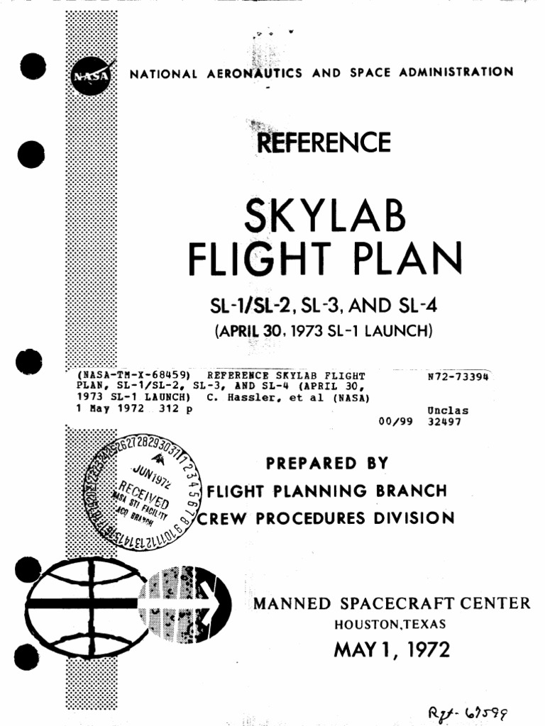 Reference Skylab Flight Plan, SL-1 SL-2, SL-3, and SL-4 (April 30, 1973 ...