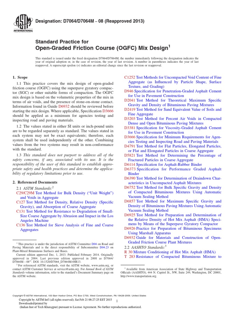 ASTM For OGFC PDF | PDF | Road Surface | Asphalt