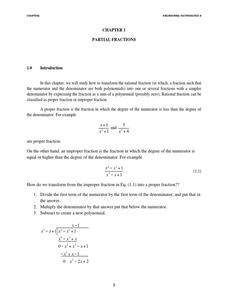 Partial Fractions: X X X X | PDF | Fraction (Mathematics) | Factorization