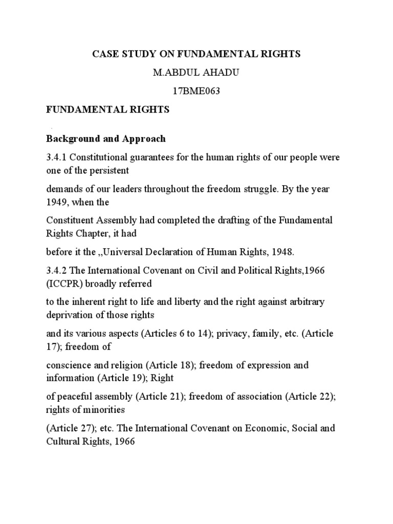 Case Study On Fundamental Rights | PDF | Sustainability | Sustainable ...