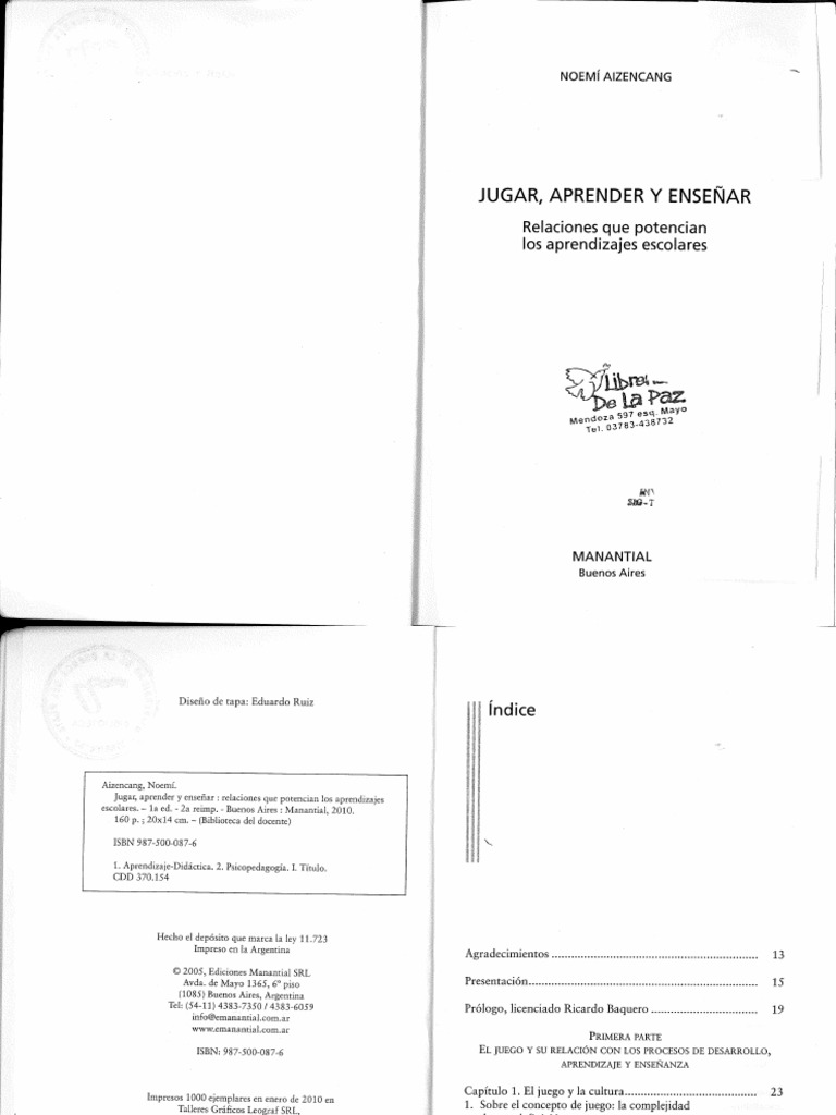 Aizencang, Noemí. Jugar, Aprender y Enseñar-Cap1y2 | PDF
