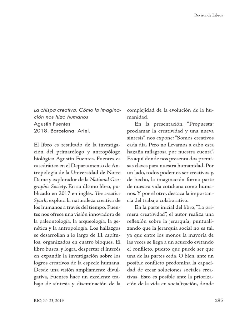 La Chispa Creativa Como La Imaginacion Nos Hizo Hu | PDF | Homo Sapiens | Creatividad