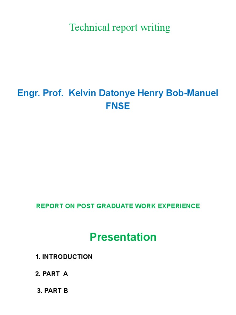 Technical Report Writing - FOR NSE - P H. Revised | PDF | Thesis ...