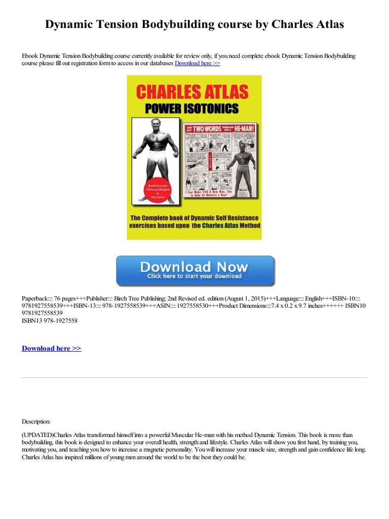 Dynamic Tension Bodybuilding Course by Charles Atlas: A Guide to ...