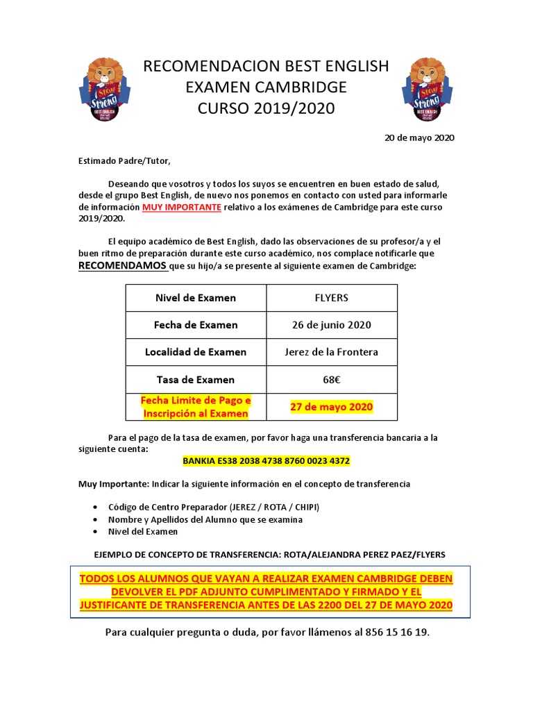 Examen Flyers Cambridge PDF | PDF