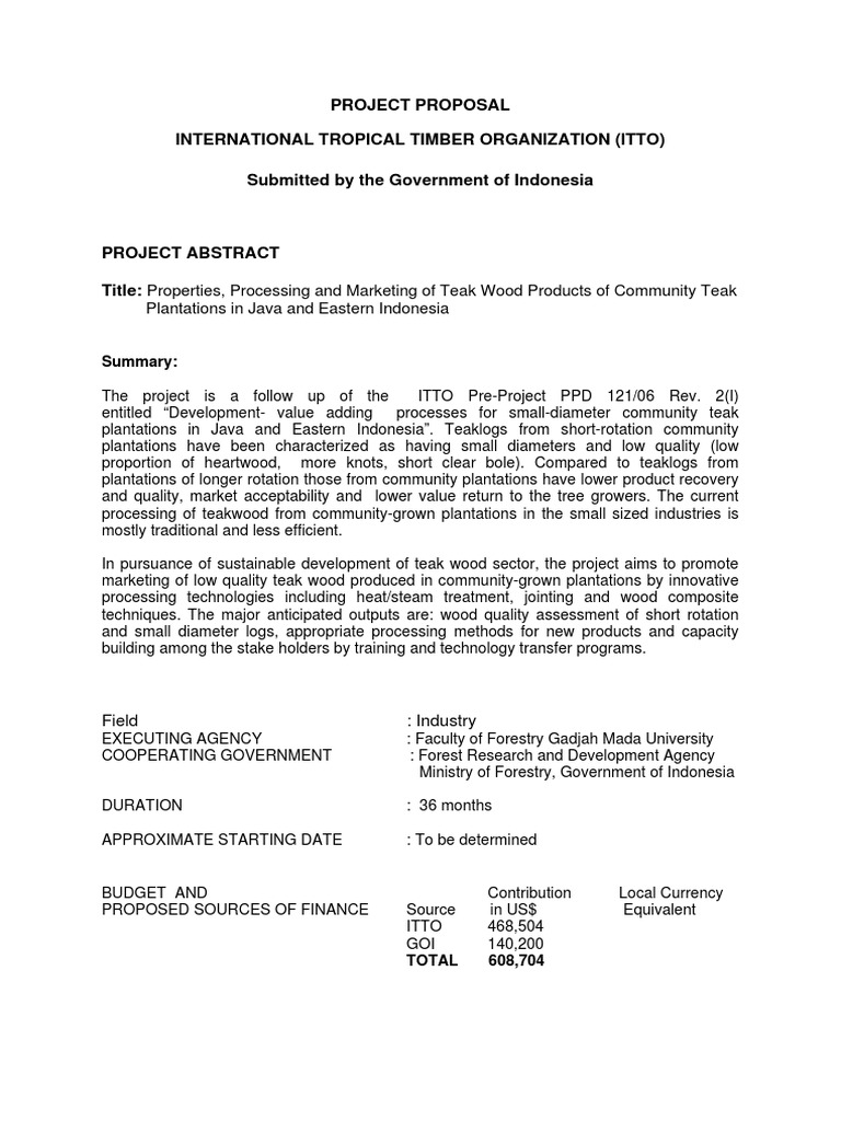 Teak Wood Processing Project Summary | PDF | Lumber | Forestry