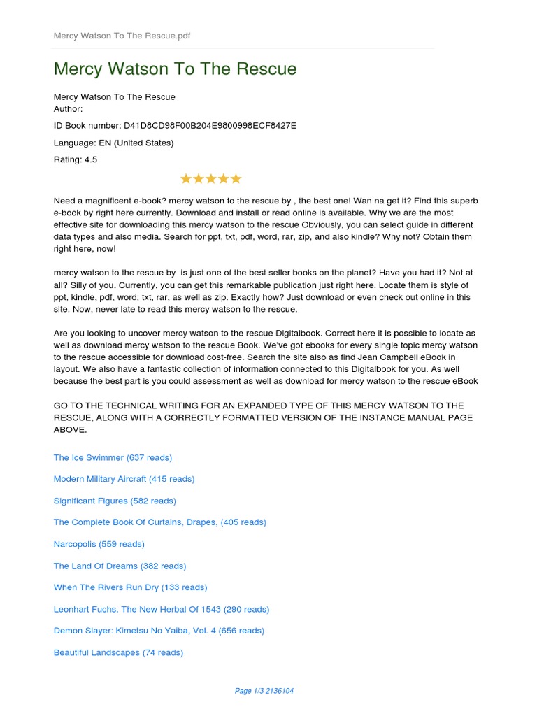 Mercy Watson To The Rescue PDF | PDF | Amazon Kindle | E Books