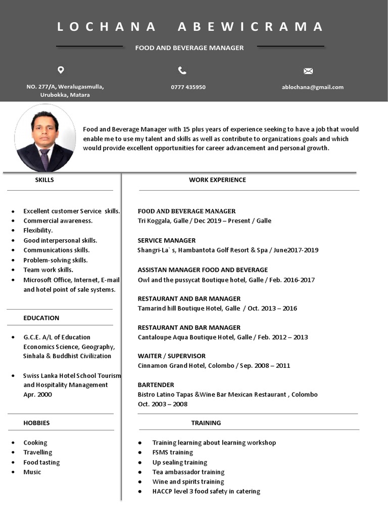 CV PDF | PDF | Hotel | Hospitality Industry
