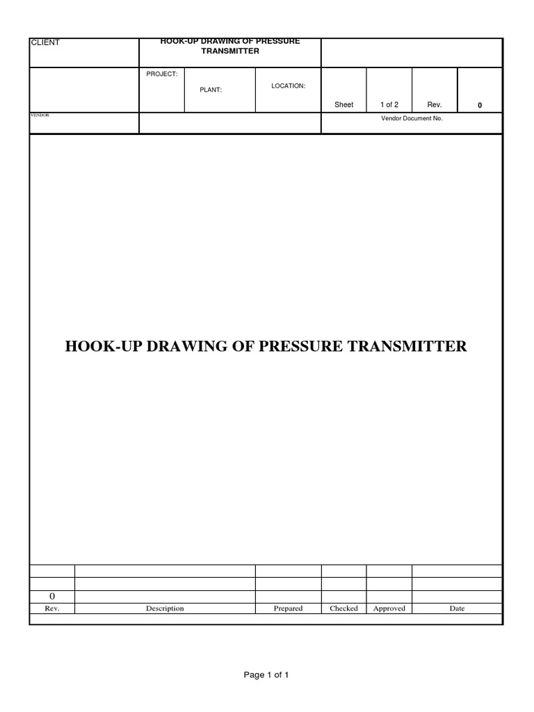 Pressure Transmitter Hook-Up Drawing | PDF