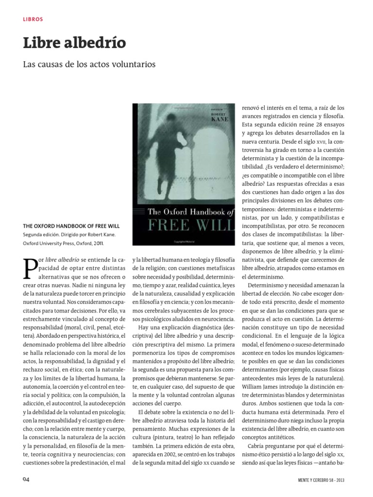 Libre Albedrio PDF | PDF | Libre albedrío | Determinismo