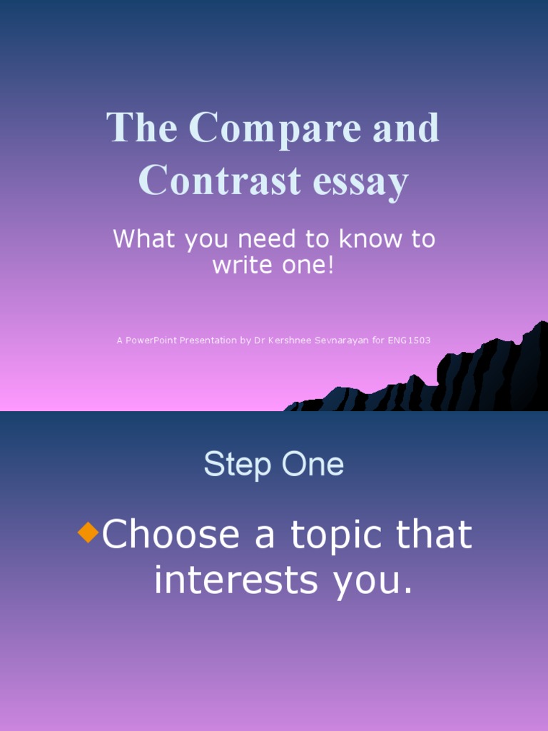 Guide to Writing Compare and Contrast Essays | PDF | Essays | Written ...