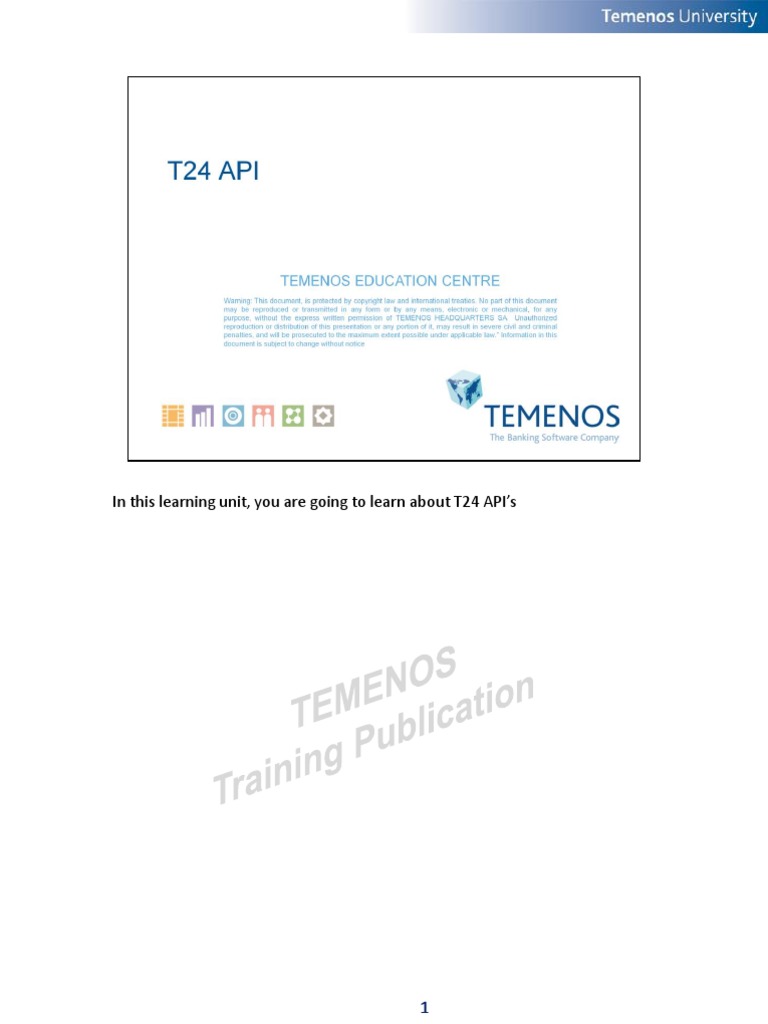 In This Learning Unit, You Are Going To Learn About T24 API's | PDF | Parameter (Computer ...